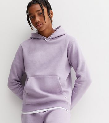 Boys Lilac Jersey Pocket Front Hoodie | New Look