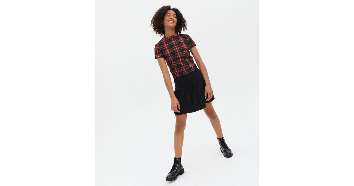 Girls Red Check Short Sleeve Top | New Look