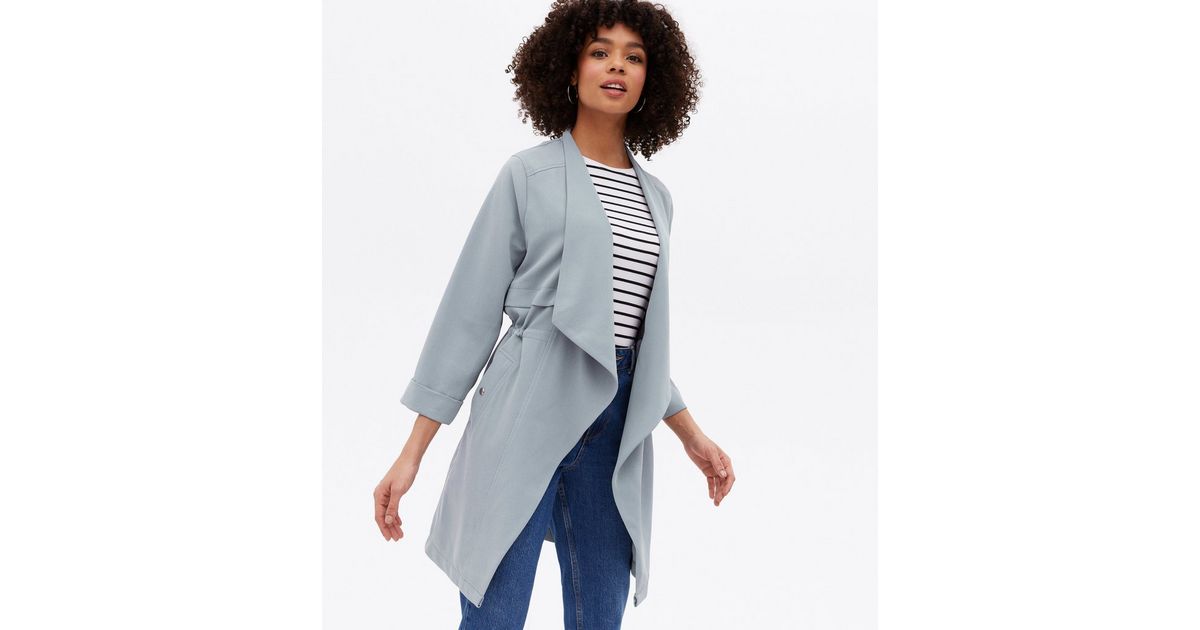 Blue Waterfall Duster Jacket | New Look