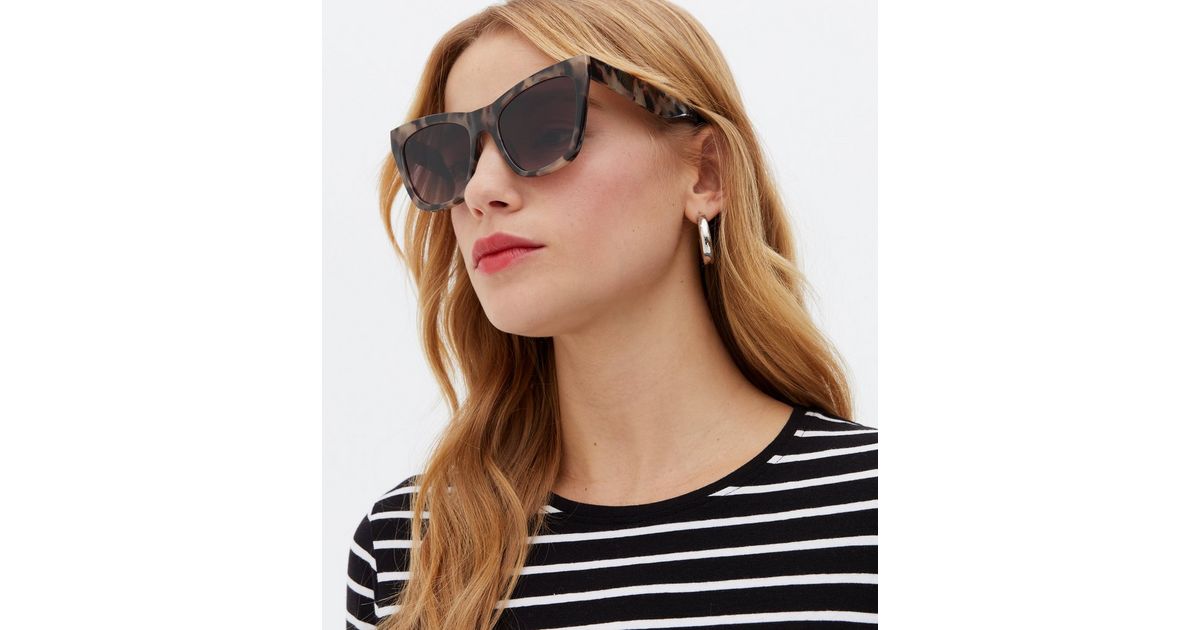 Brown Tortoiseshell Effect Cat Eye Sunglasses New Look