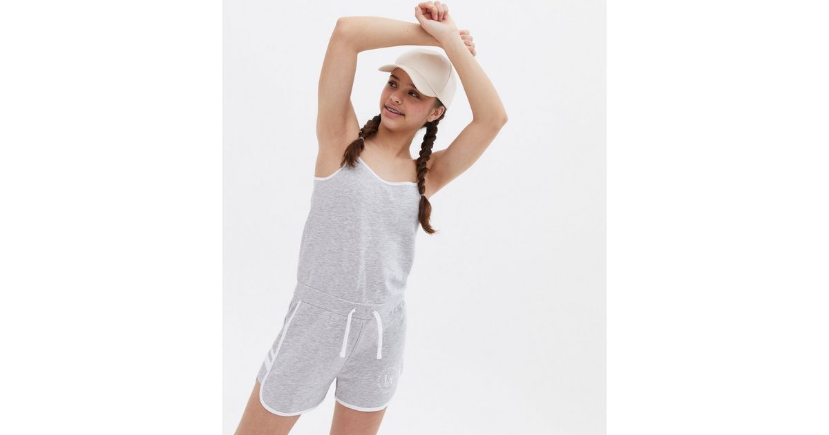 Girls Grey LA Logo Running Playsuit | New Look