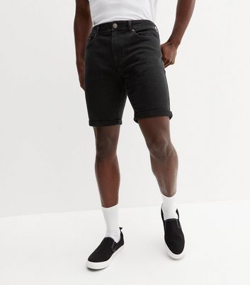 Black Denim Skinny Fit Shorts | New Look