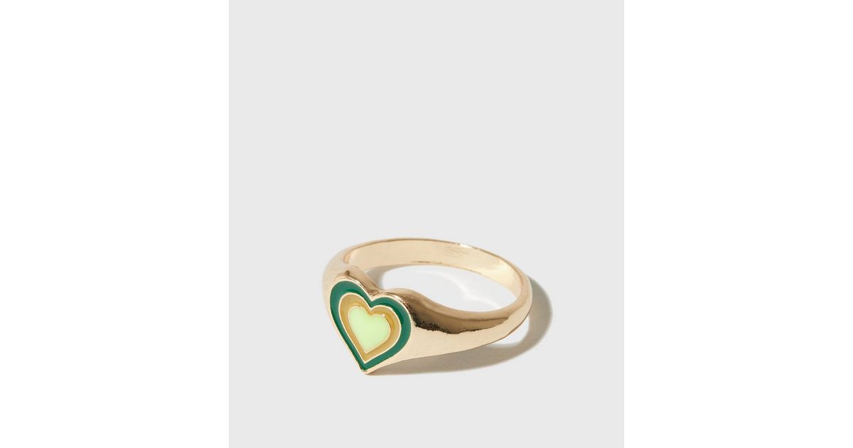 Green Heart Ring | New Look