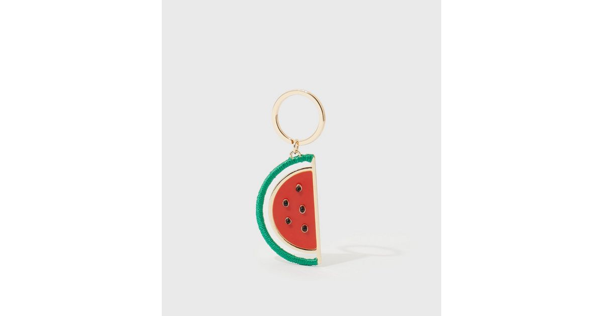 Gold Beaded Watermelon Keyring | New Look