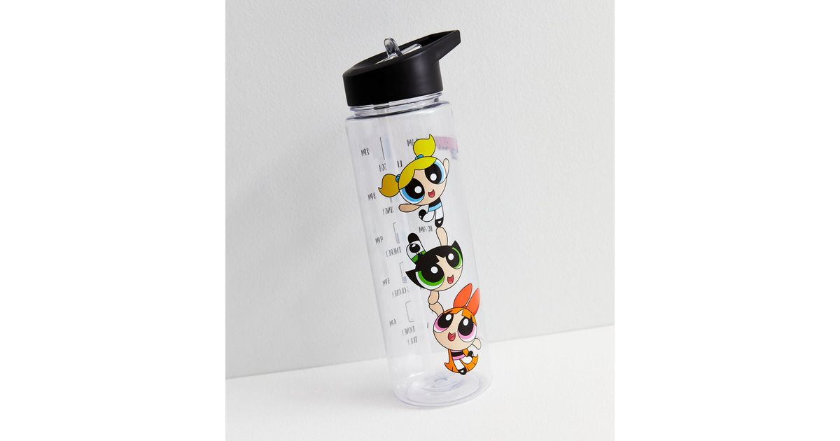 Black The Powerpuff Girls Straw Water Bottle | New Look