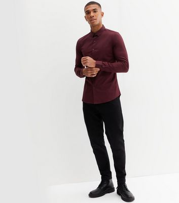 Burgundy long sleeve shirt mens store
