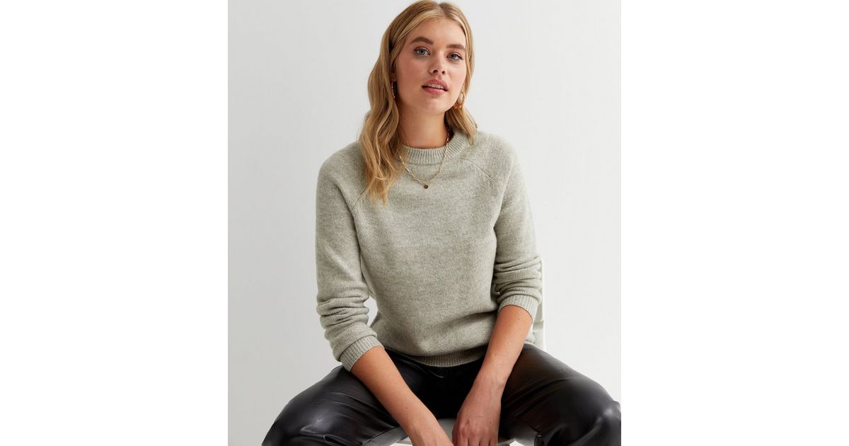 Tall Light Green Crew Neck Long Jumper | New Look