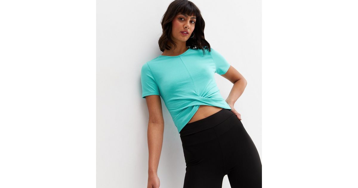 Turquoise Twist Crop Top | New Look