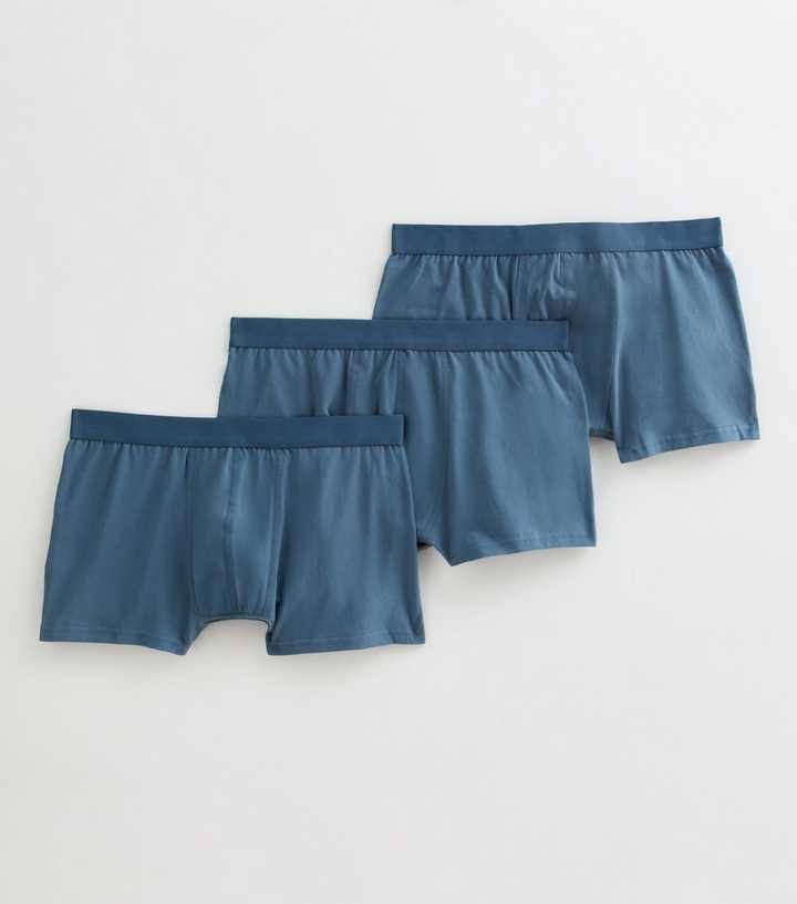 Blue Pack Of 3 Boxers | New Look