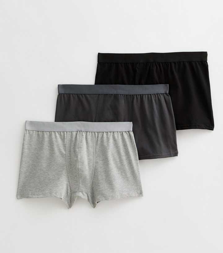 Pack of 3 Black/Grey Jersey Boxers | New Look