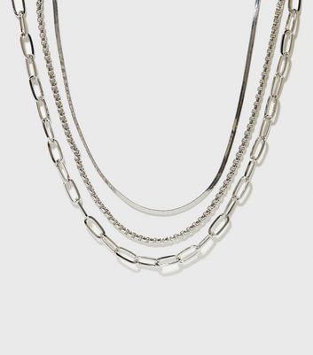 Silver Link Chain Layered Necklace | New Look