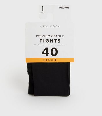 Black 40 Denier Premium Opaque Tights | New Look