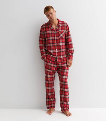Red Trouser Pyjama Set with Check Print | New Look