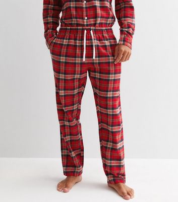 Red Trouser Pyjama Set with Check Print | New Look