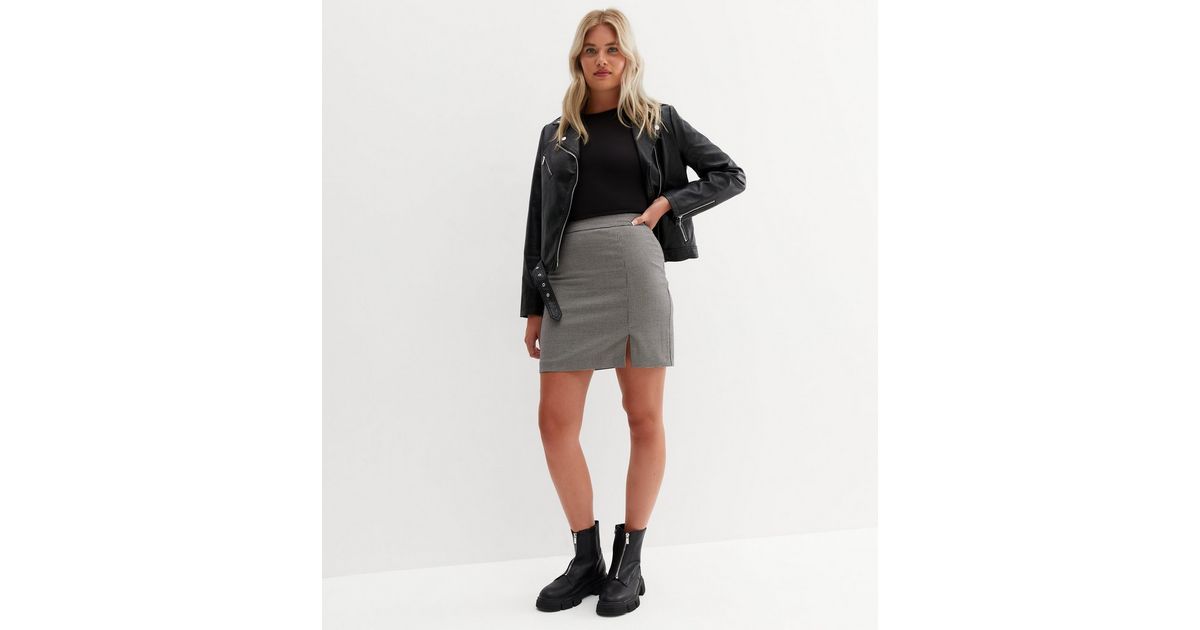 Tall Brown Check Split Hem Mini Skirt | New Look