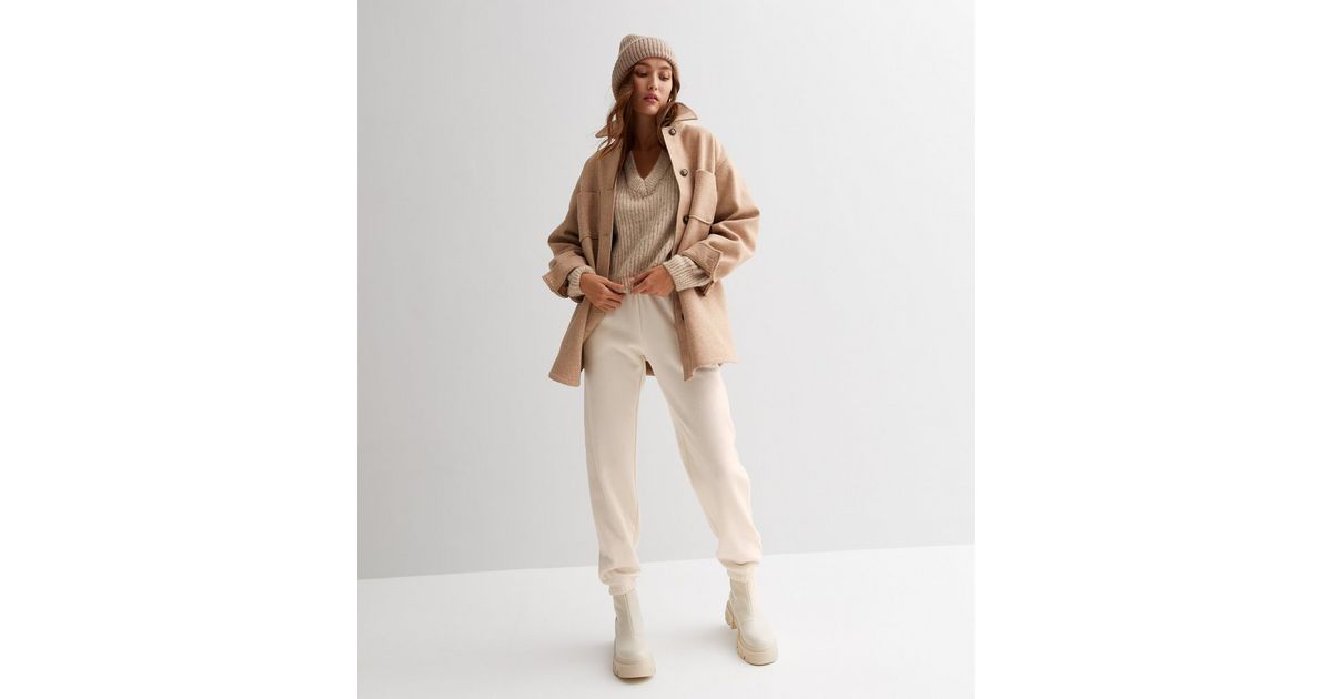 Off White Jersey Cuffed Joggers | New Look