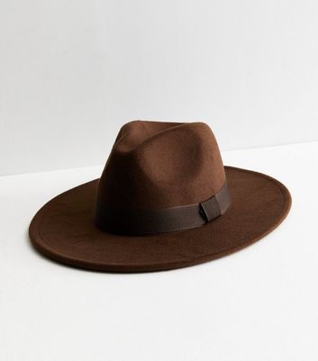 Dark Brown Fedora Hat | New Look