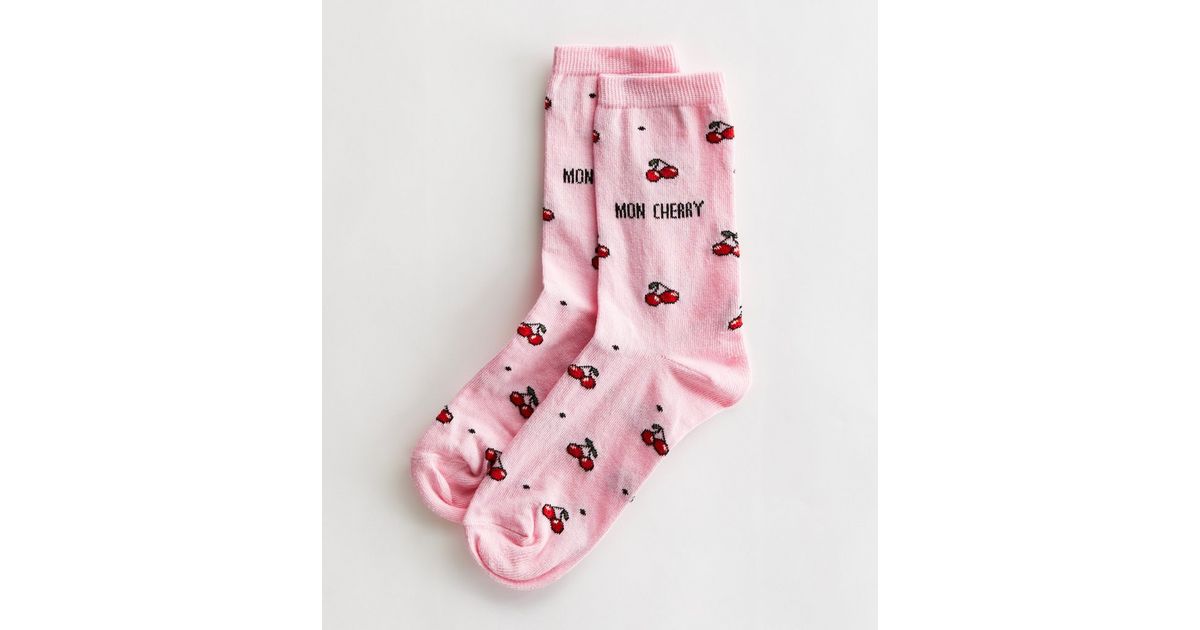 Pink Mon Cherry Socks | New Look