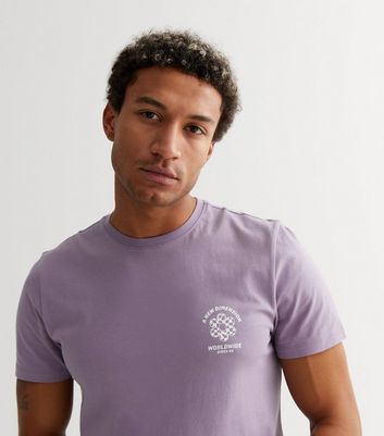Lilac Check Daisy Regular Fit T-Shirt | New Look