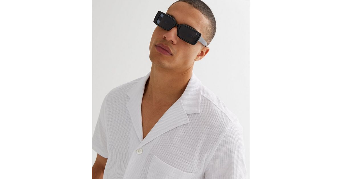 Black Rectangle Frame Sunglasses New Look