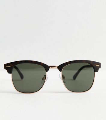Dark Brown Square Frame Sunglasses | New Look
