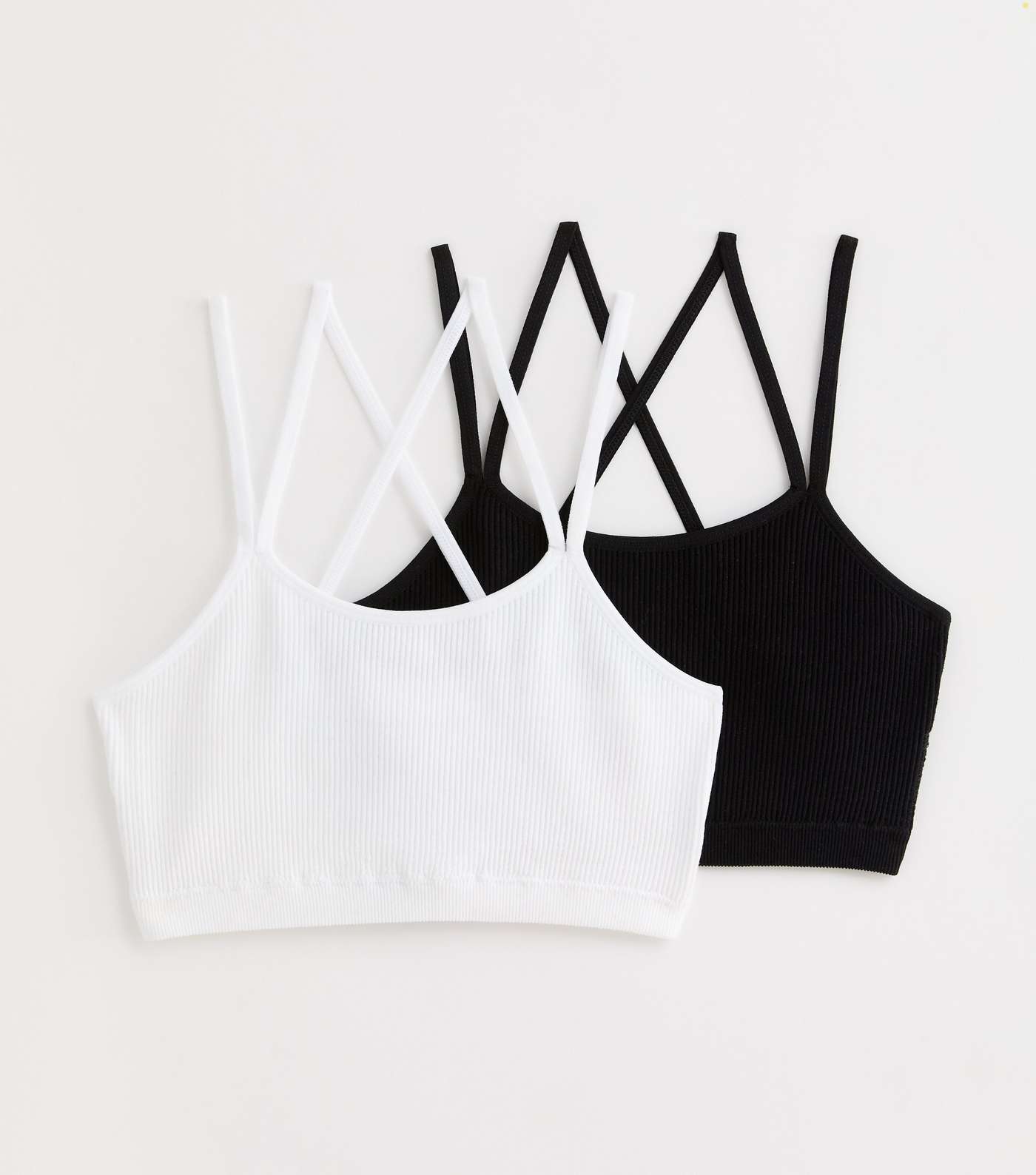 Girls 2 Pack Of Ribbed Seamless Crop Tops New Look