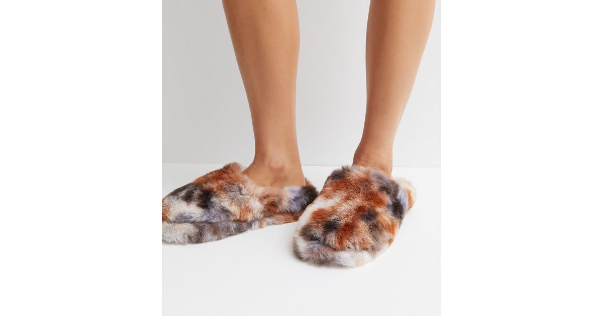 Loungeable Multicoloured Faux Fur Slippers | New Look