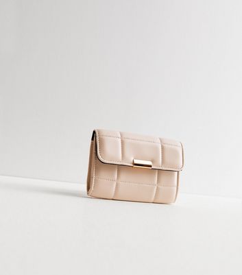 Cream Leather-Look Quilted Purse | New Look