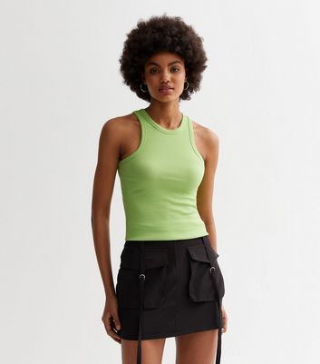 Light Green Ribbed Racer Vest | New Look