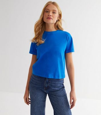 Bright Blue Jersey Boxy T-Shirt | New Look