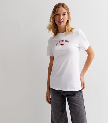 White Heart England Logo T-Shirt | New Look