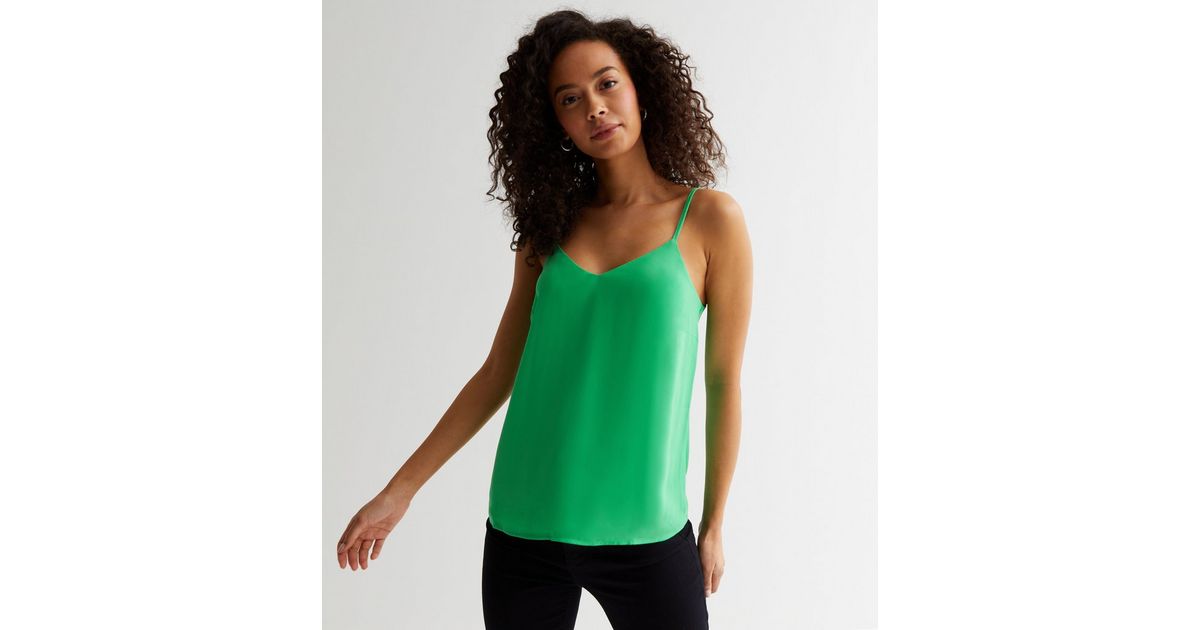 Tall Green Cross Back Cami | New Look