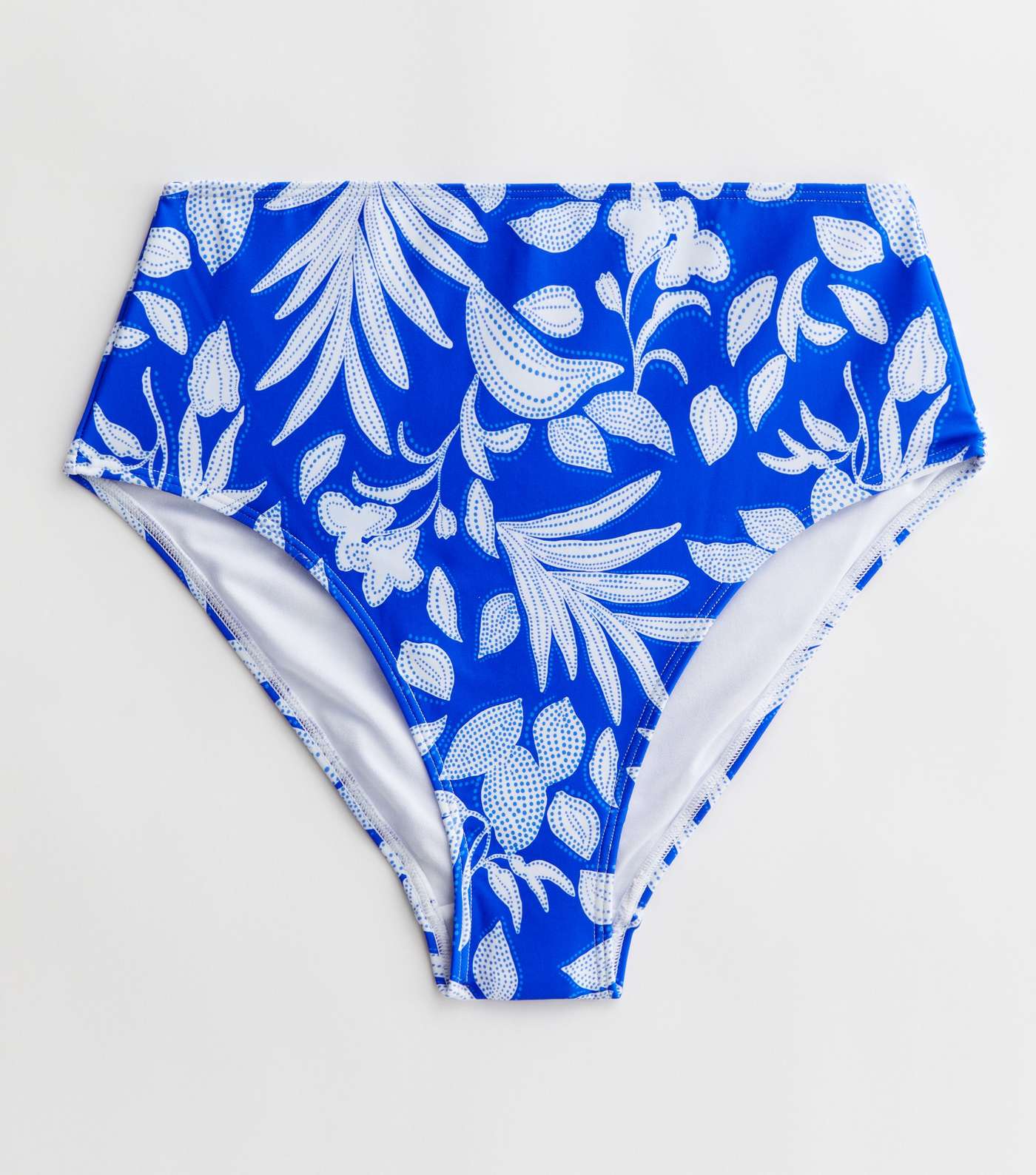 Blue Tropical High Waist Bikini Bottoms New Look