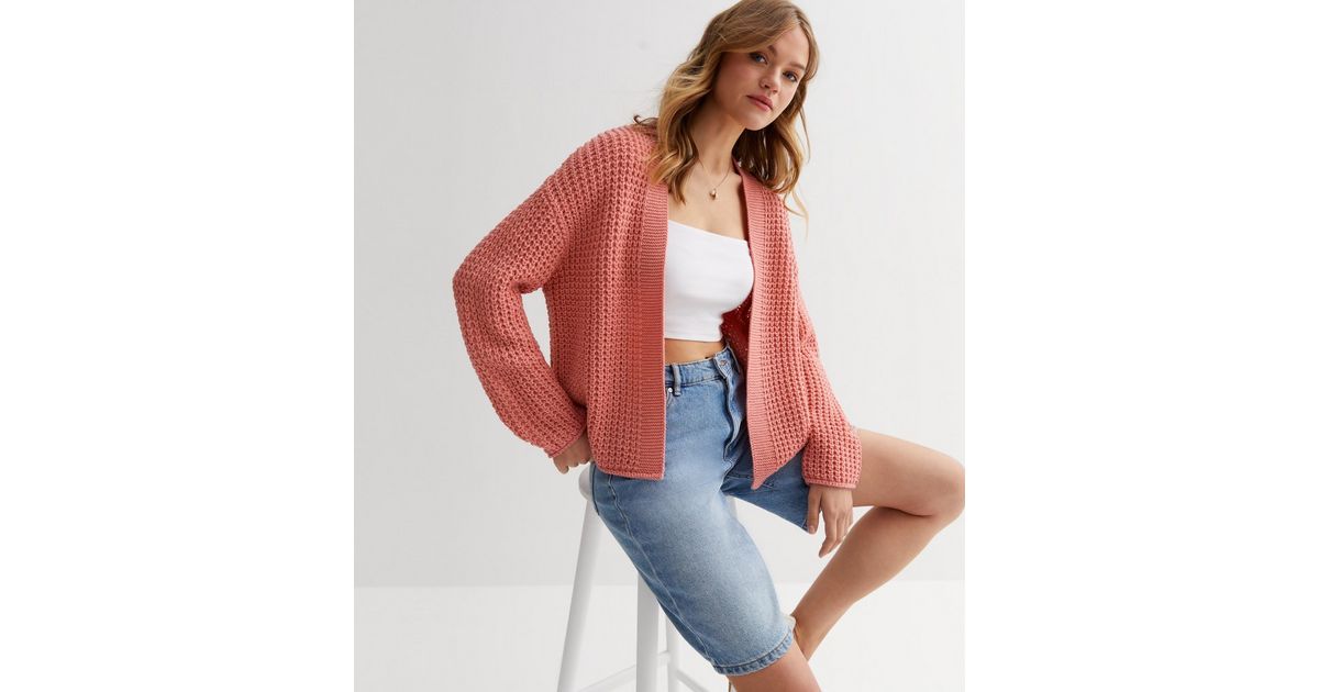 Mid Pink Chunky Knit Cardigan | New Look