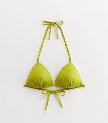 Olive Moulded Triangle Bikini Top | New Look