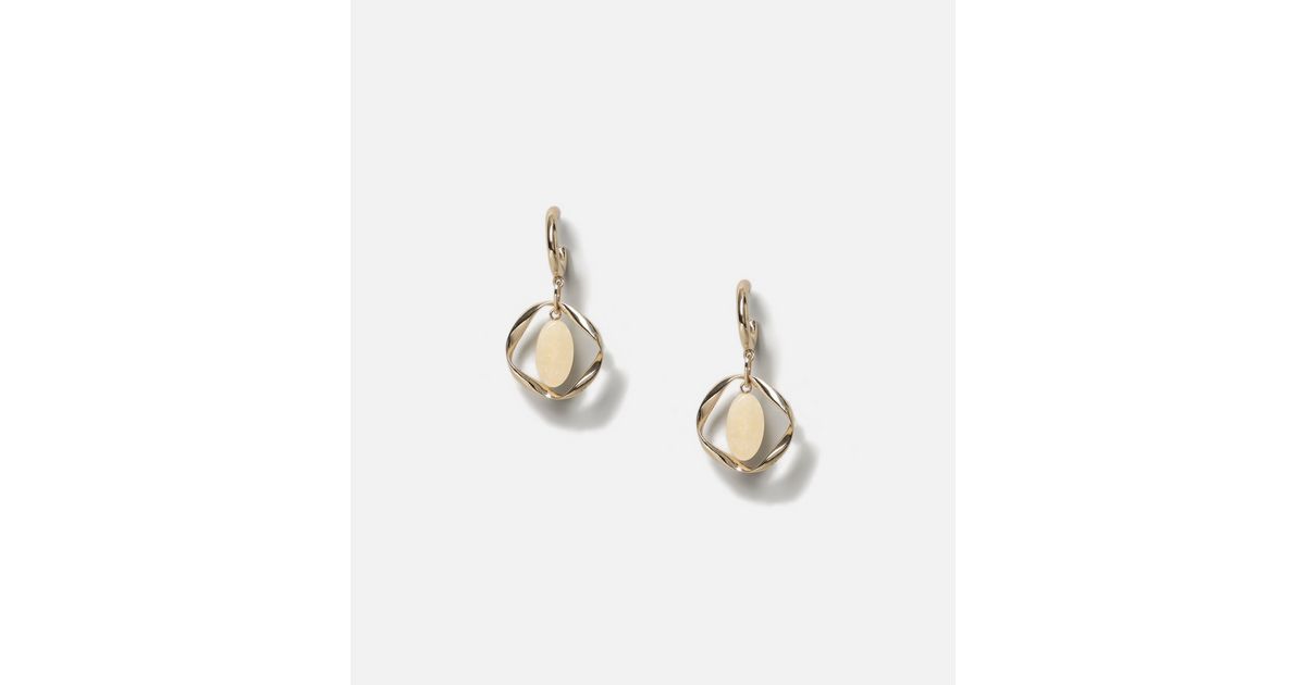 Freedom Cream Resin Bead Hoop Drop Earrings | New Look