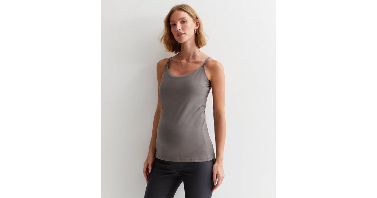 Maternity Grey Jersey Nursing Cami | New Look