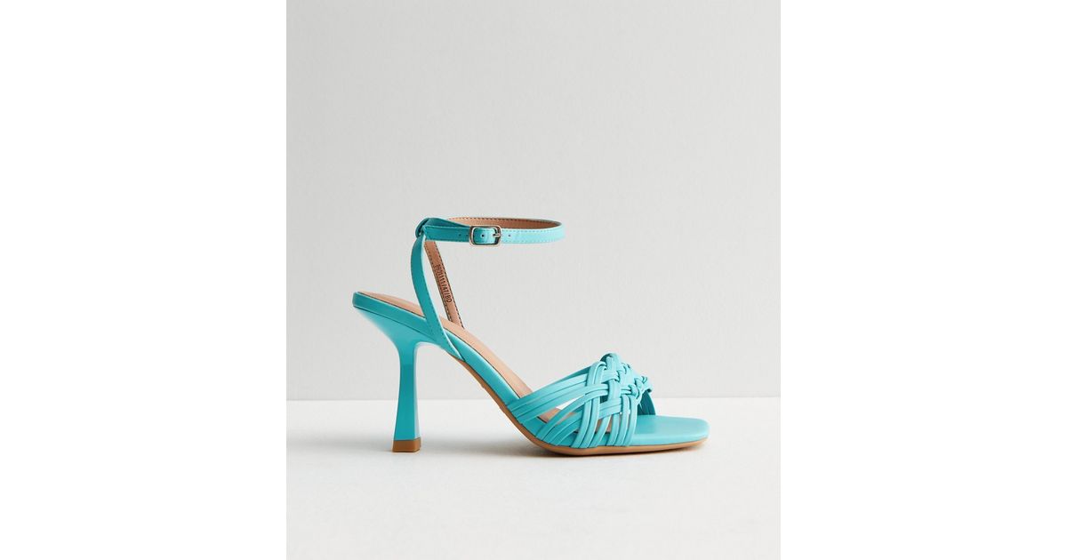 Teal Plaited Stiletto Heel Sandals | New Look