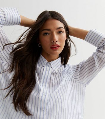 Blue Stripe Long Sleeve Shirt | New Look
