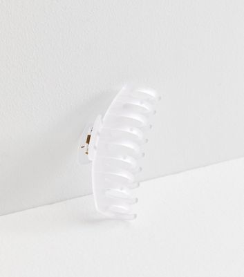White Matte Frosted Claw Clip | New Look