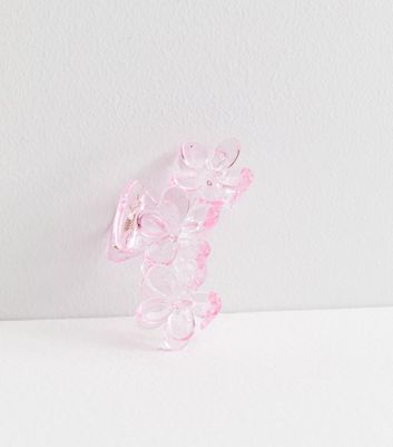 Pink Transparent Flower Claw Clip | New Look