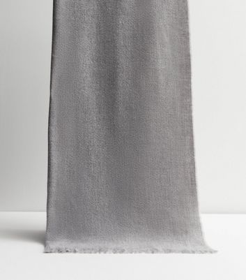 Pale Grey Plain Scarf | New Look