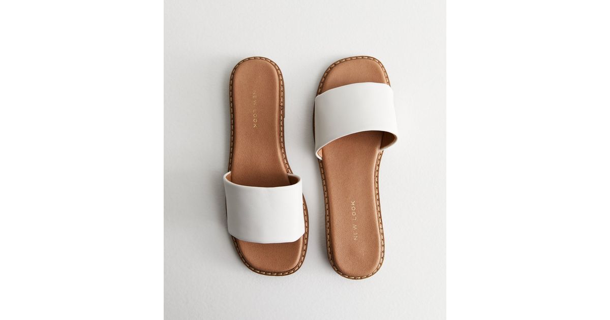 White Single Strap Mules | New Look