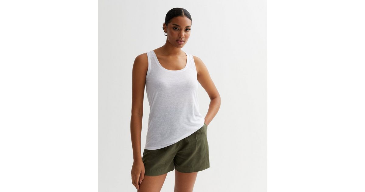 White Satin Back Vest | New Look