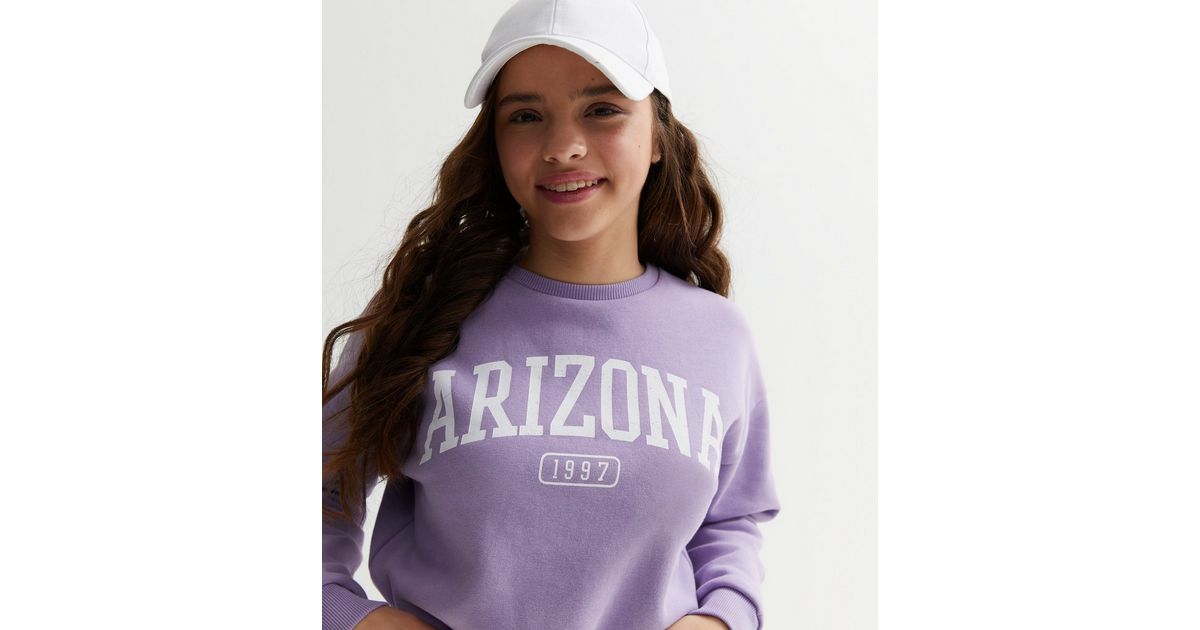Girls Lilac Arizona Acid Wash Jersey Toggle Sweatshirt | New Look