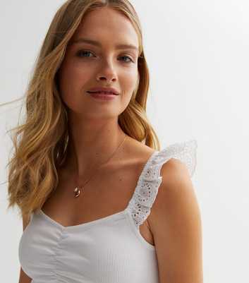 Ruched Tops | Ruched Crop, Front, & Long Sleeve Tops In White | New Look