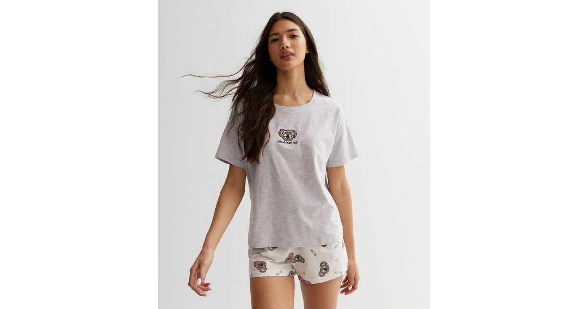 Light Grey Pyjama Set with Koala Print | New Look