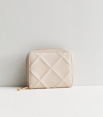 Cream Diagonal Quilted Purse | New Look