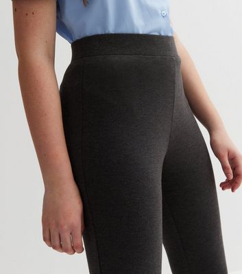 Girls Grey Jersey Flared Trousers | New Look