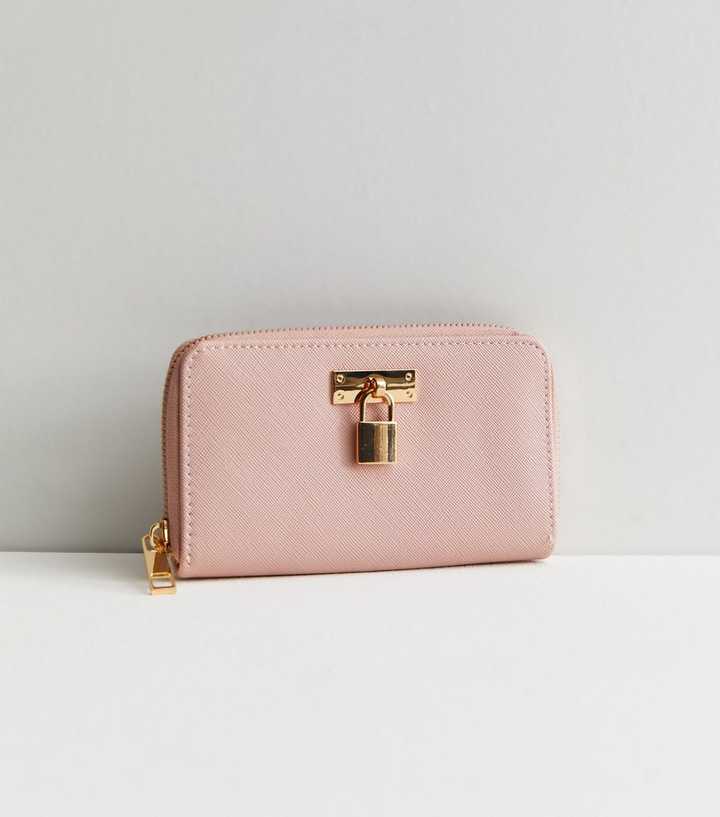 Pale Pink Padlock Purse | New Look